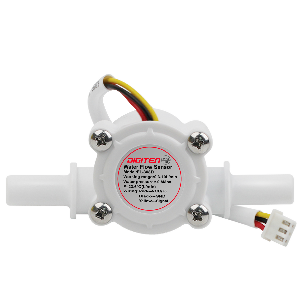 DIGITEN G3/8" Water Flow Sensor Food Grade POM Flow Hall Sensor 0.3-10
