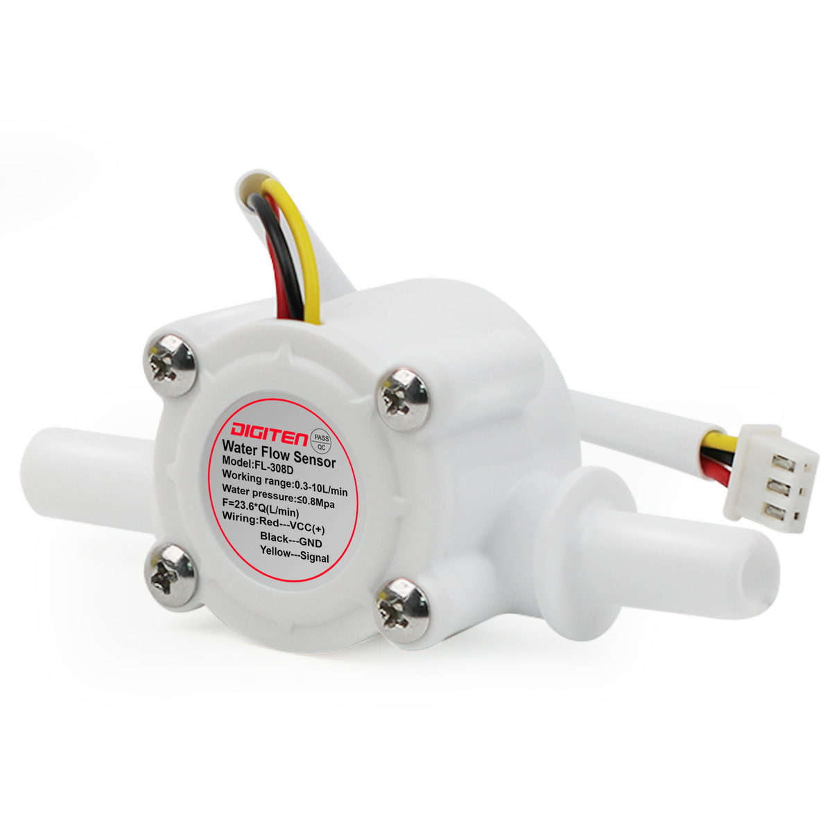 DIGITEN G3/8" Water Flow Sensor Food Grade POM Flow Hall Sensor 0.3-10