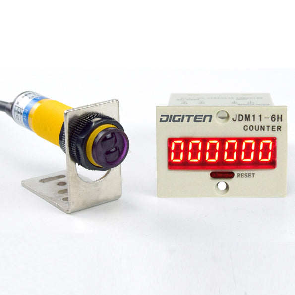 DIGITEN 0-999999 Digital LED Counter +PhotoElectric Switch Sensor +Ref