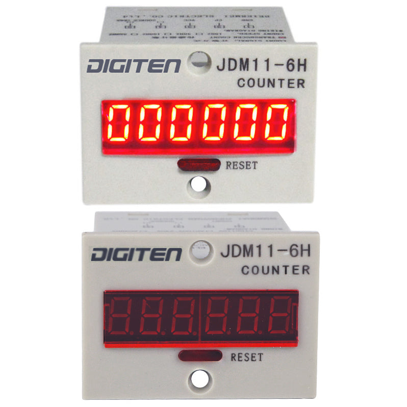 DIGITEN 110V-240V 6-Digit 0-999999 LED Display Digital UP Counter+Indu