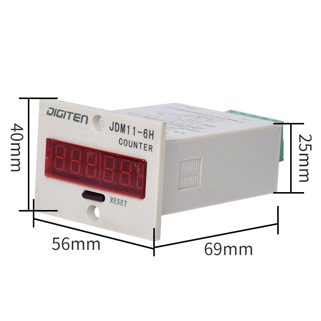 DIGITEN 110V-240V 6-Digit 0-999999 LED Display Digital UP Counter+Hall
