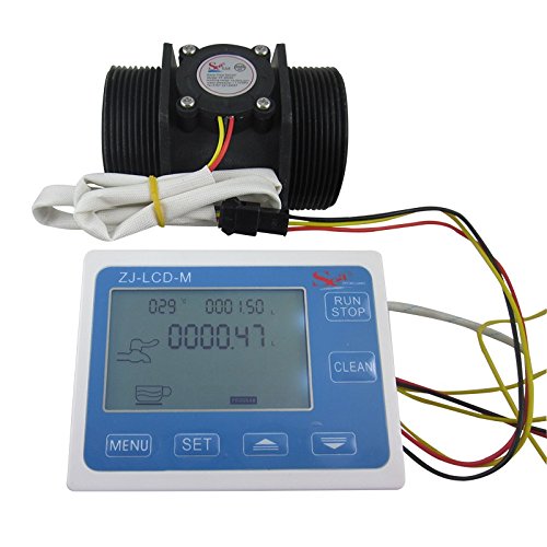 DIGITEN G2" 2inch Flow Water Sensor Meter+LCD Display Quantitative Con