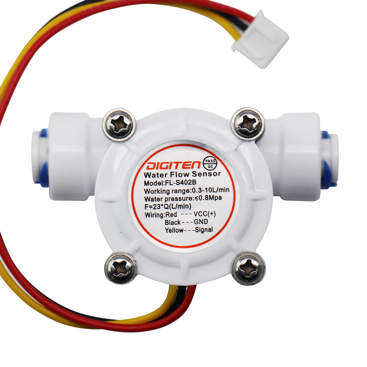 DIGITEN 1/4 Quick Connect 0.3-10L/min Water Hall Effect Flow Sensor Me
