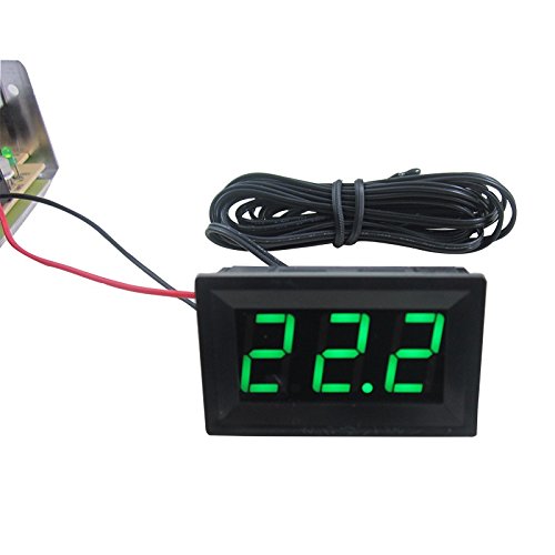 DC 12V Green Digital LED Thermometer + 2m Probe -50~110C Temperature D ...