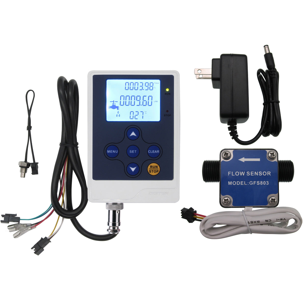 DIGITEN LCD Flow Control Meter + G1/2" Fuel Oil Gasoline Diesel Milk G